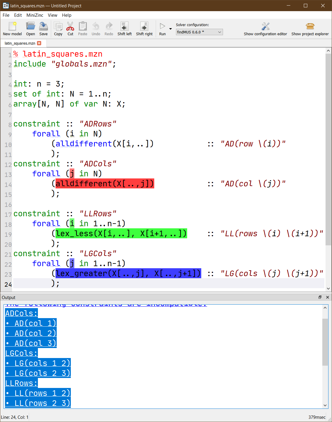 3.8. FindMUS — The MiniZinc Handbook 2.9.5